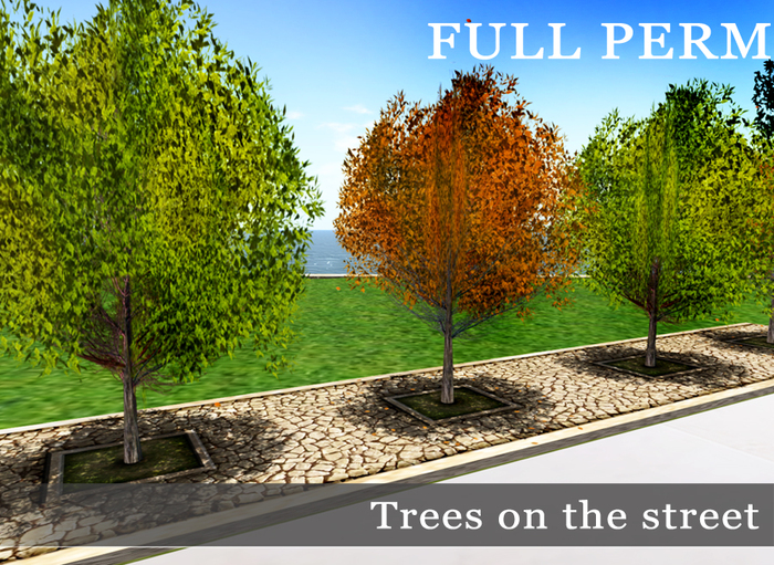 Second Life Marketplace - Full Perm Trees on the street with pavement